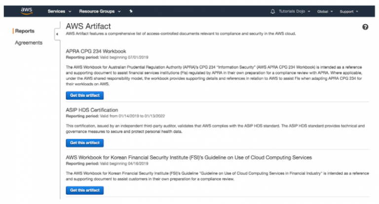 AWS Artifact - Tutorials Dojo