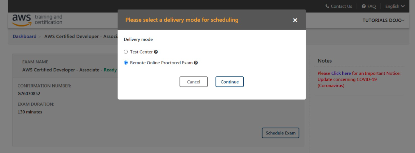 How to Book and Take Your AWS Certification Exam Online - Tutorials Dojo