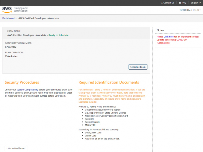 How to Book and Take Your AWS Certification Exam Online - Tutorials Dojo