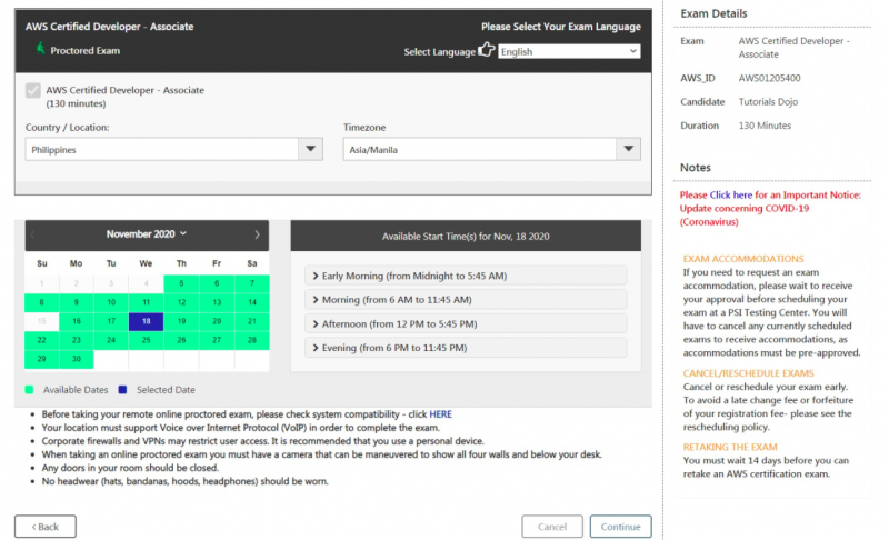 How to Book and Take Your AWS Certification Exam Online - Tutorials Dojo