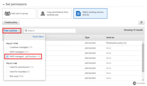 AWS Managed Policies For Job Functions - Tutorials Dojo