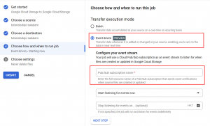 Event-driven Transfer on Storage Transfer Service for Google Cloud Storage